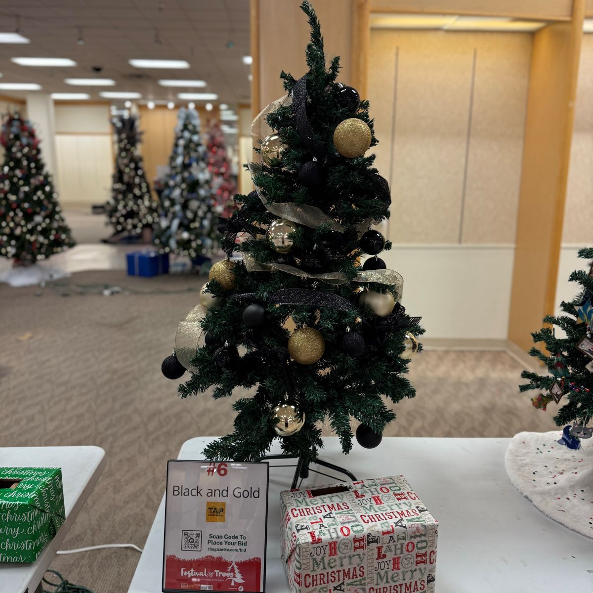 Festival of Trees Auction Item: 4ft. Tree #6: Black and Gold – The ...
